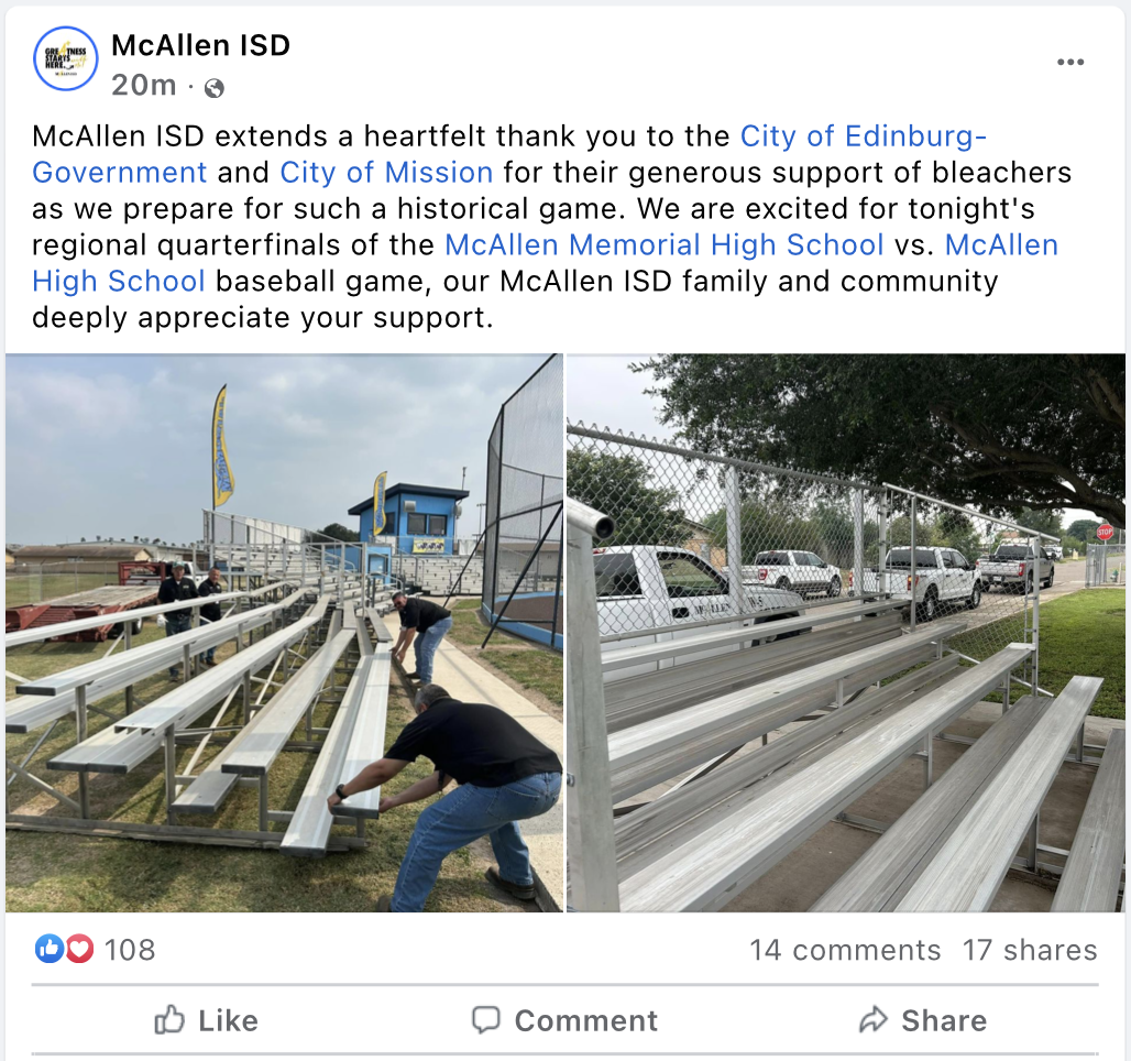 McAllen school board may have broken the law in messages about bleacher ...